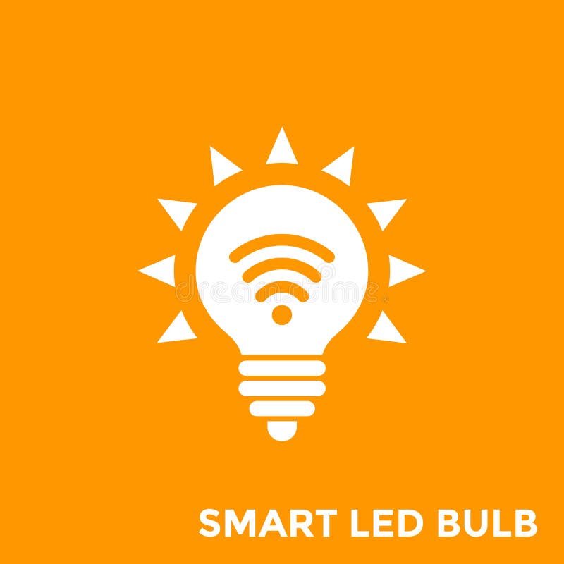 Smart led light bulb icon stock vector. Illustration of concept - 112227287