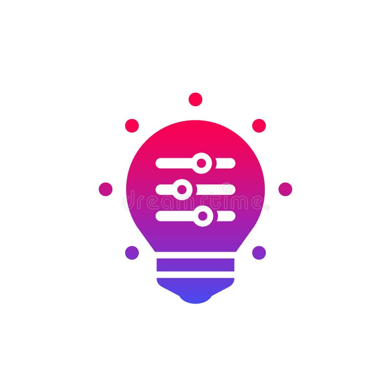 Smart Led Light Control Icon on White Stock Vector - Illustration of ...