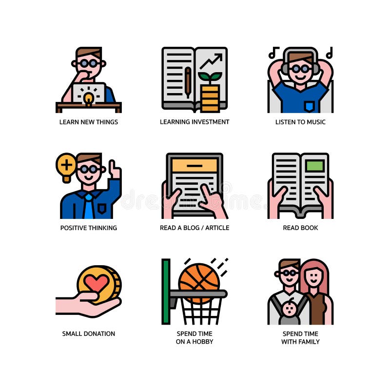 Smart life icons set stock vector. Illustration of learn - 205781665
