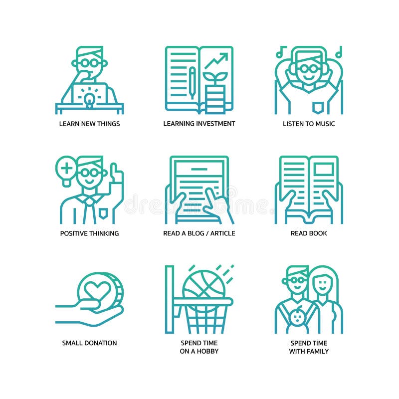 Smart life icons set stock vector. Illustration of spend - 205781701