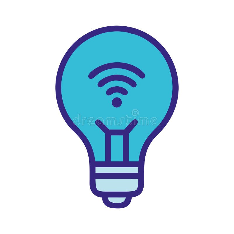 Smart Light Bulb Home Automation Illustration Stock Vector ...