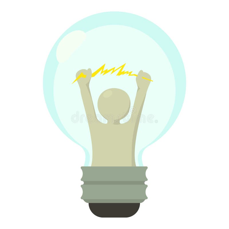 Smart Light Bulb Icon, Cartoon Style Stock Vector - Illustration of ...
