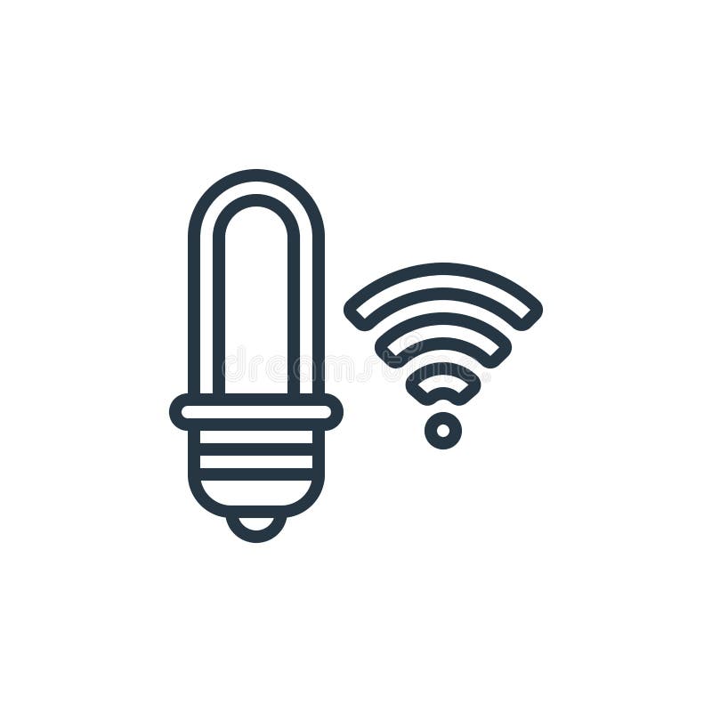 Smart Light Icon Vector from Internet of Things Concept. Thin Line ...