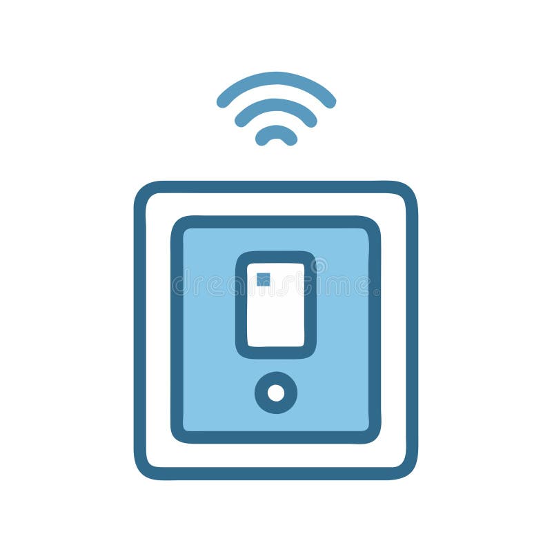 Smart Light Switch Icon for Control Systems Stock Illustration ...