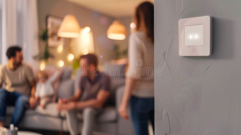 Smart Light Switch on Wall with Family in Background. Generative Ai ...