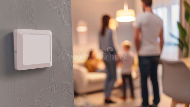 Smart Light Switch on Wall with Family in Background. Generative Ai ...