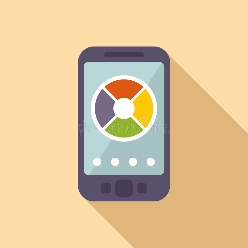 Smart Lightbulb Remote Phone Control Icon Flat Vector. Color Solve ...