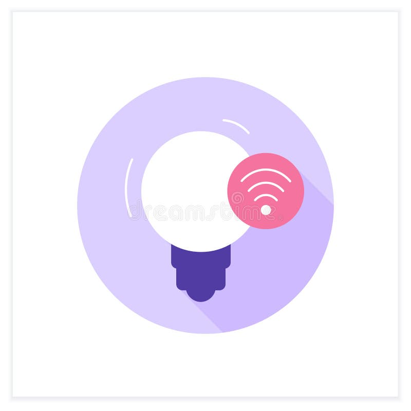 Smart lighting flat icon stock vector. Illustration of urban - 239704503