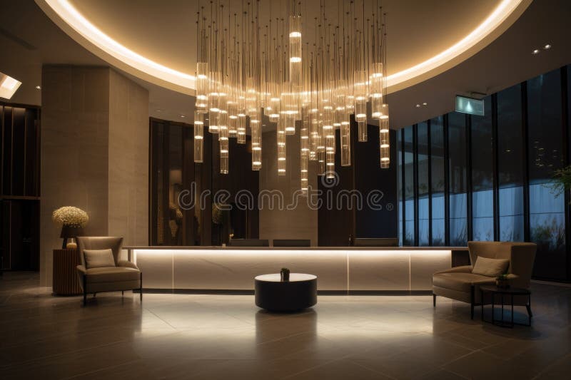 Smart Lighting Solution in Hotel Lobby with Ambient Light and Subtle ...