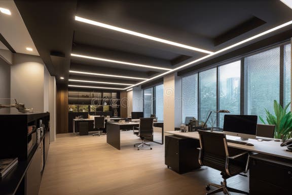 Smart Lighting Solution in a Professional Office Setting, with Overhead ...