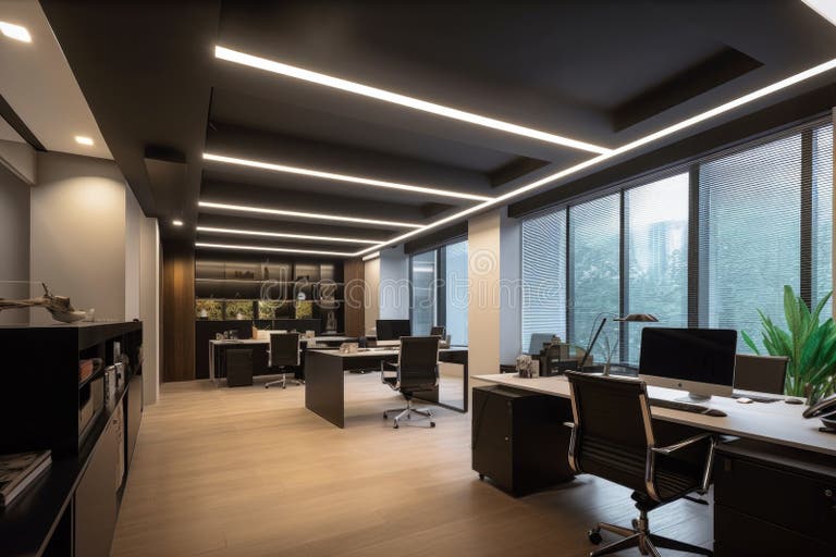 Smart Lighting Solution in a Professional Office Setting, with Overhead ...