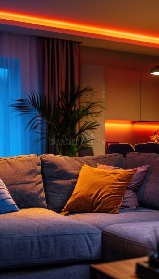 Smart Lighting System with Voice Control in a Stylish Contemporary ...