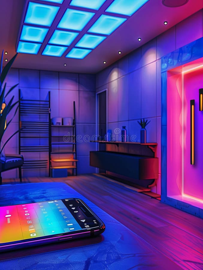 Smart Lighting Transforms Modern Room into a Vibrant and Inviting Space ...