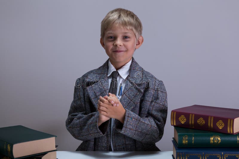 Smart little boy stock image. Image of adult, cute, childhood - 46058407