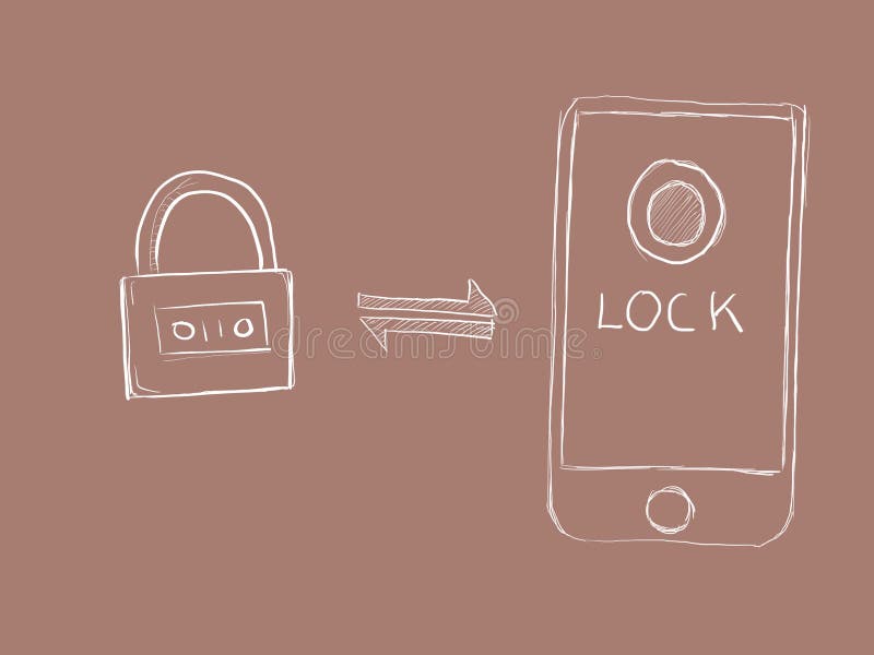 Smart Lock Concept for Smartphone Illustration Stock Illustration ...