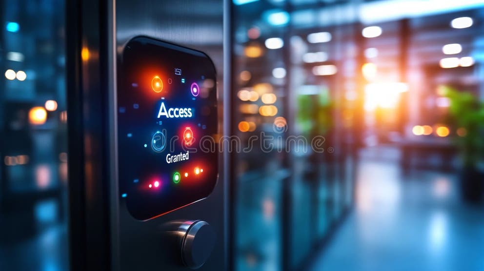 Smart Lock Featuring Retinal Scanning Technology in a Futuristic ...