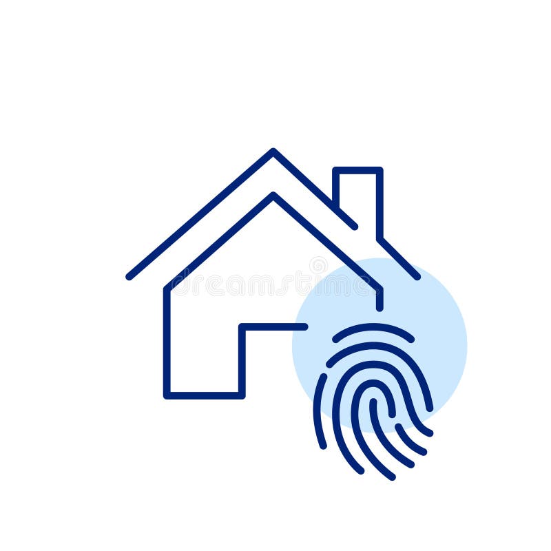 Smart Lock. Fingerprint and Home. Pixel Perfect, Editable Stroke Icon ...