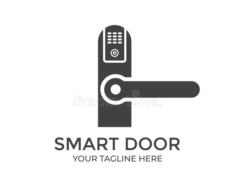 Smart Lock Icon for Unlock Door and Open Logo Design. Concept of Using ...