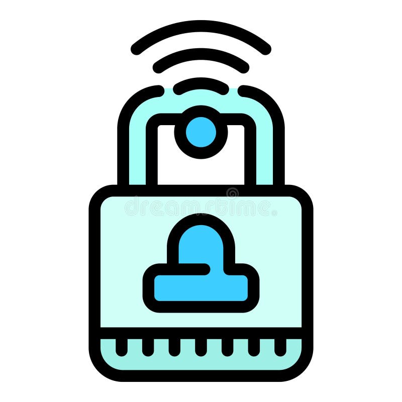 Smart lock key line icon stock vector. Illustration of outline - 235991971