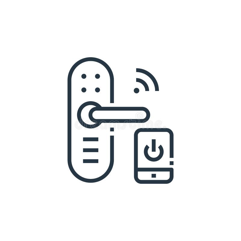 Smart Lock Icon Vector from Smart Home Concept. Thin Line Illustration ...