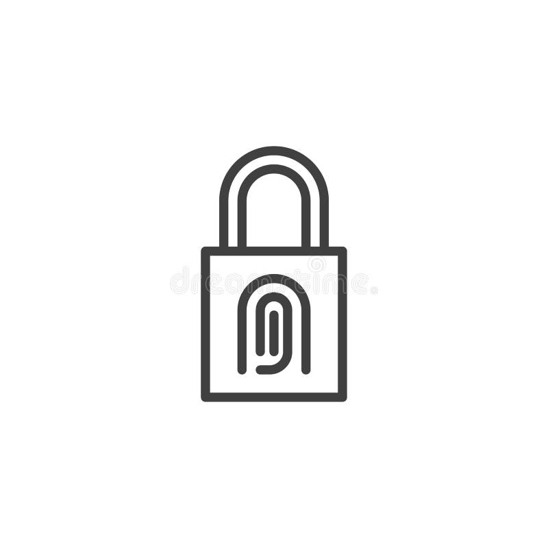 Lock Line Icon on Black Background. Black Flat Style Vector ...