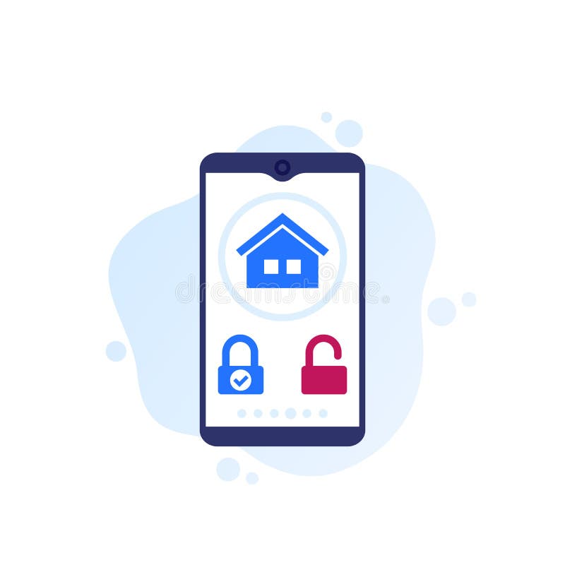 Smart Lock Icons Set on Background for Graphic and Web Design. Simple ...