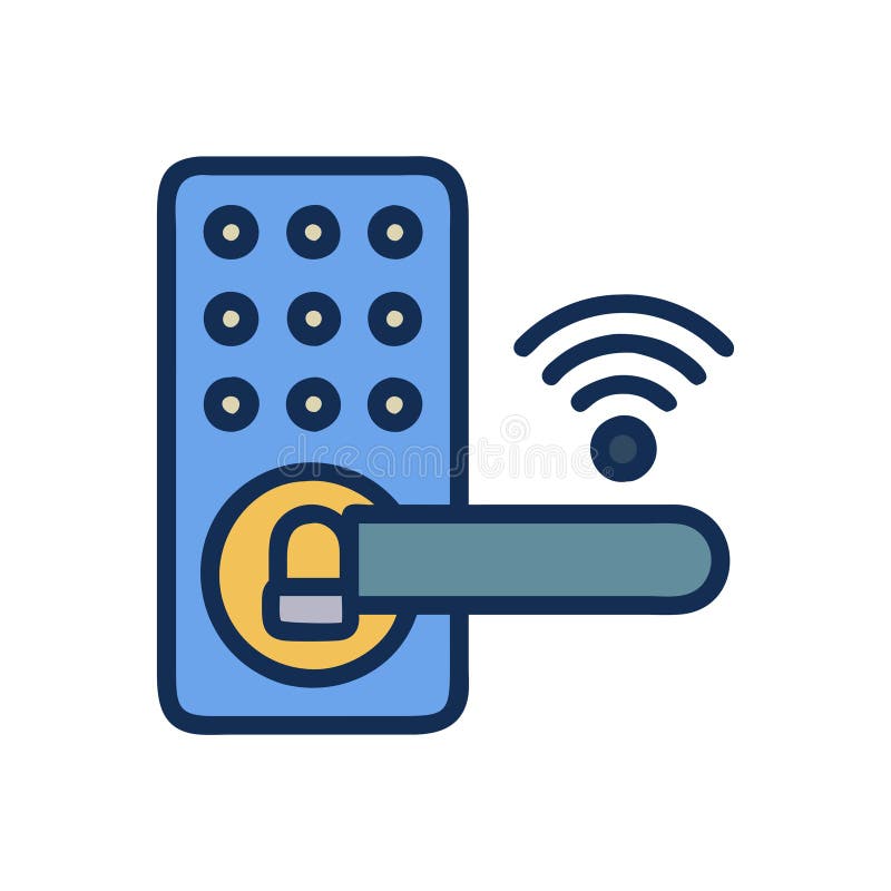Smart Lock Technology Icon stock illustration. Illustration of service ...