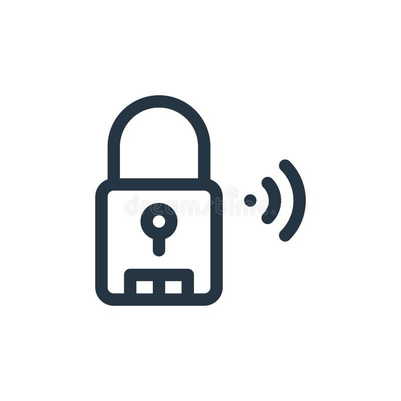 Smart Lock Vector Icon Isolated on White Background. Outline, Thin Line ...