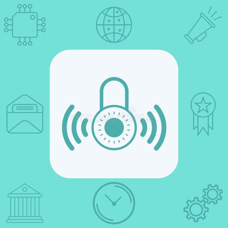 Smart Lock Vector Icon Sign Symbol Stock Illustration - Illustration of ...