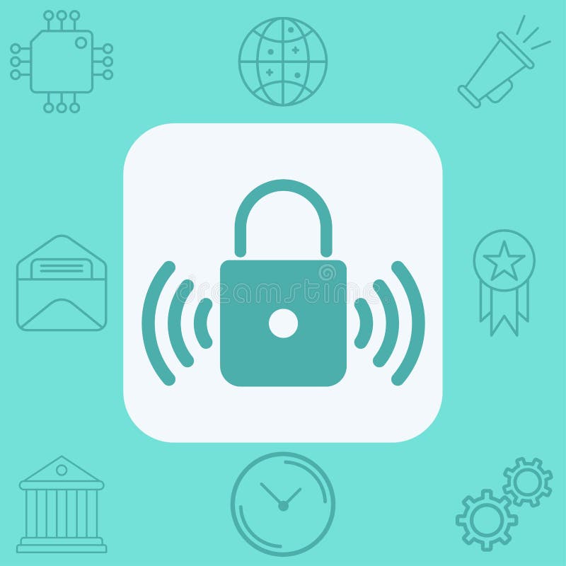 Smart Lock Vector Icon Sign Symbol Stock Illustration - Illustration of ...