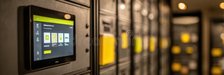 Smart Locker Wall Interface Displays Package Delivery Status with ...