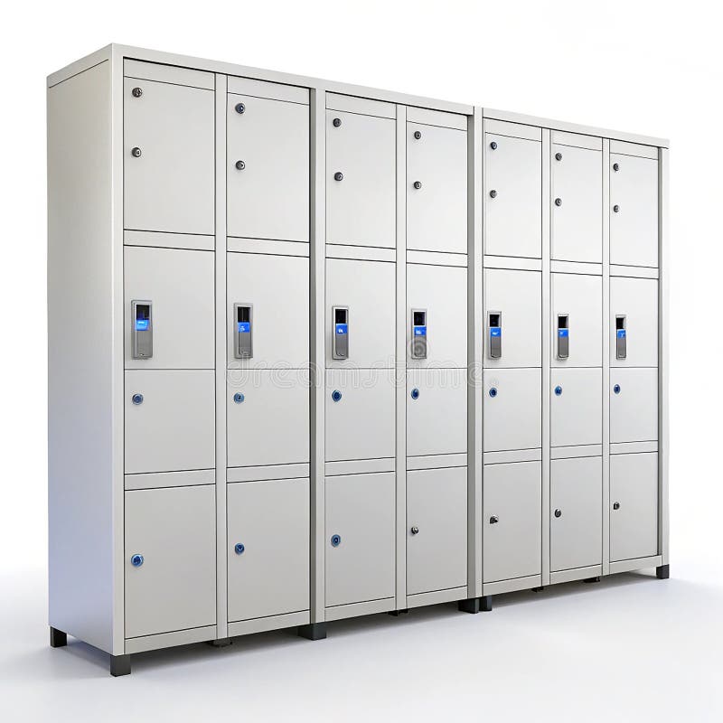 Smart Lockers Isolated on White Background Stock Illustration ...