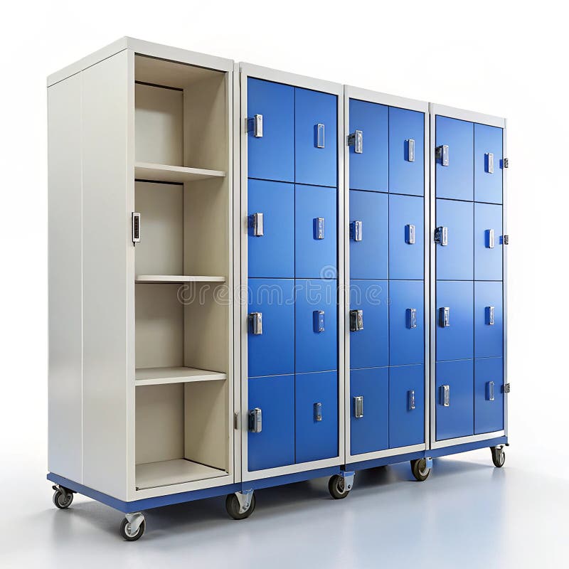 Mobile Access Lockers Isolated on White Background Stock Illustration ...