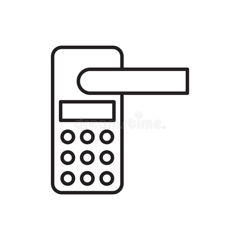 Smart Lockline in Thin Line Black Color. Flat Simple Vector Symbols ...