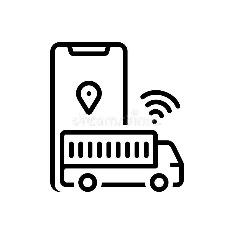 Black Line Icon for Smart Logistics, Logistics and Shipment Stock ...
