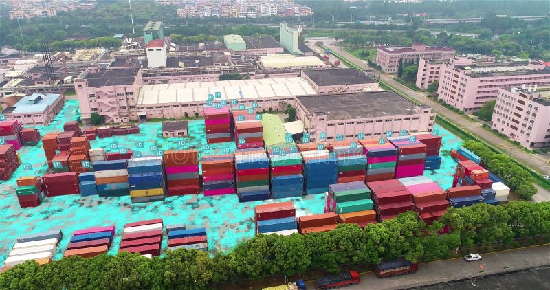 Smart Logistics. Smart Factory Top View. Visualization of Smart ...