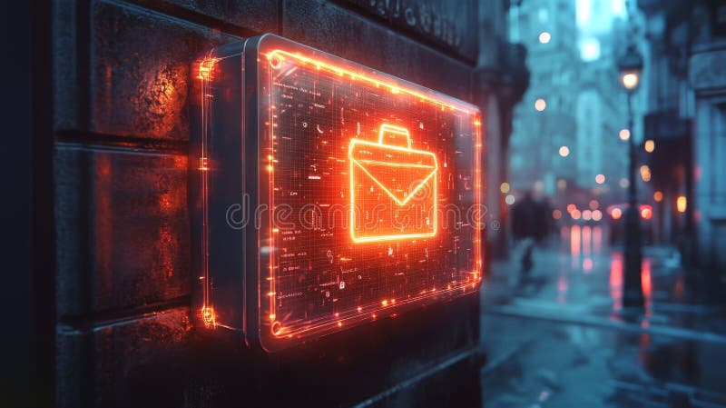 Smart Mail Delivery Box with Holographic Interface in Urban Nighttime ...