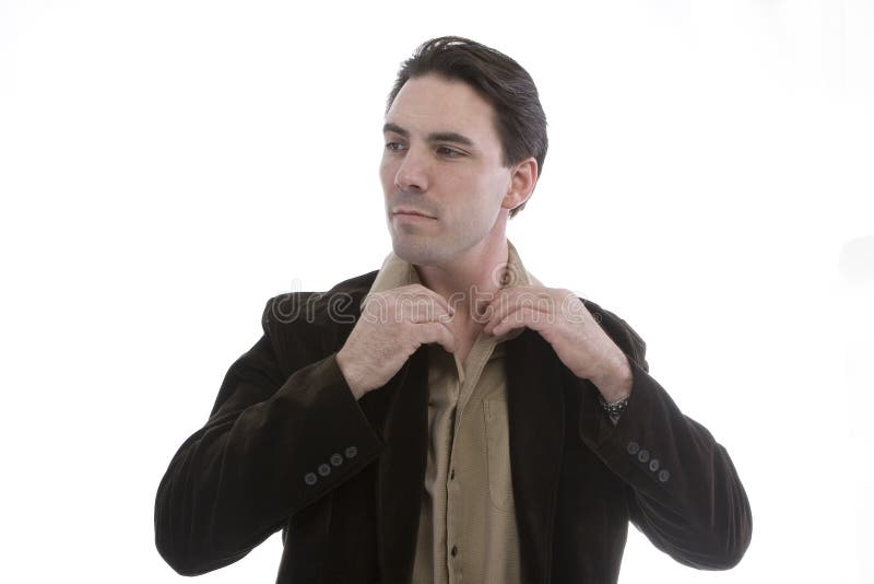 Smart man adjusting collar stock photo. Image of adult - 5036780