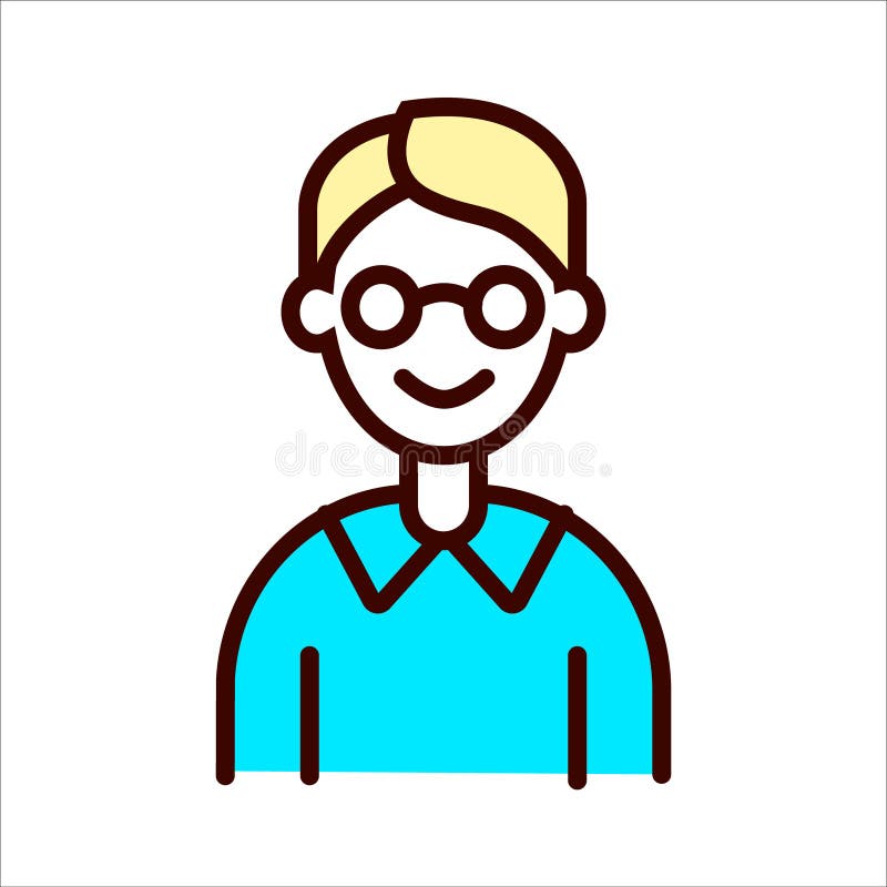 Smart Man Color Flat Icon. Customizable Linear Symbol Stock Vector ...