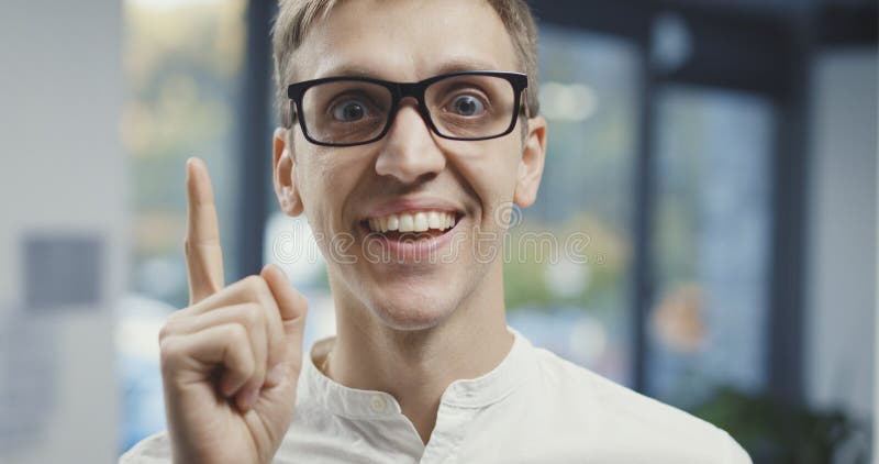 Smart Man Having a Great Idea Stock Image - Image of face, indoors ...