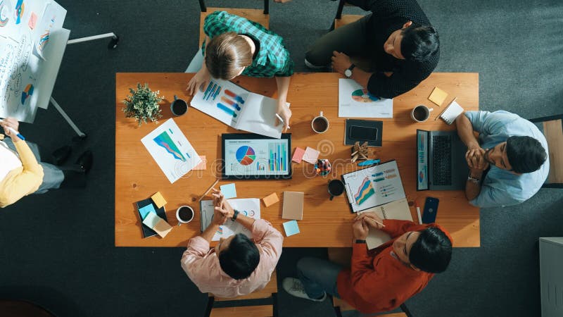 Smart Man Talk about Plan while Invite Manager Explain about Idea ...