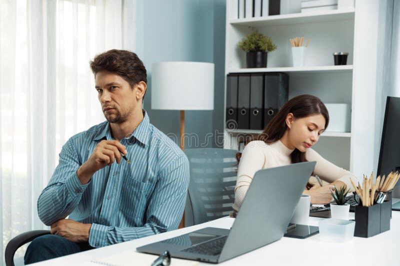 Smart Man Thinking Stressful Creative Project with Looking at Camera ...