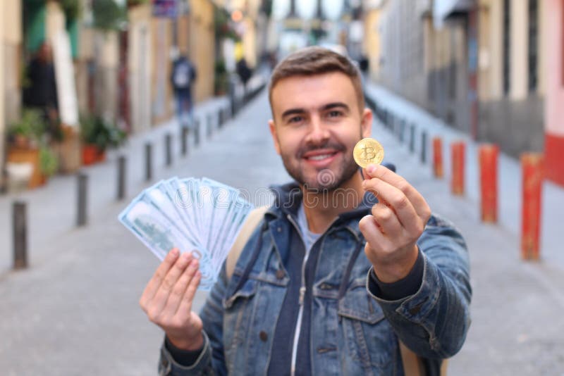 Smart Man Trading Some Dollars Stock Image - Image of cash, digital ...