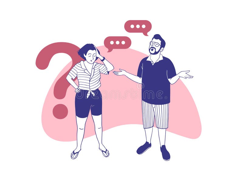 Smart Man and Woman Solving a Problem. Stock Vector - Illustration of ...