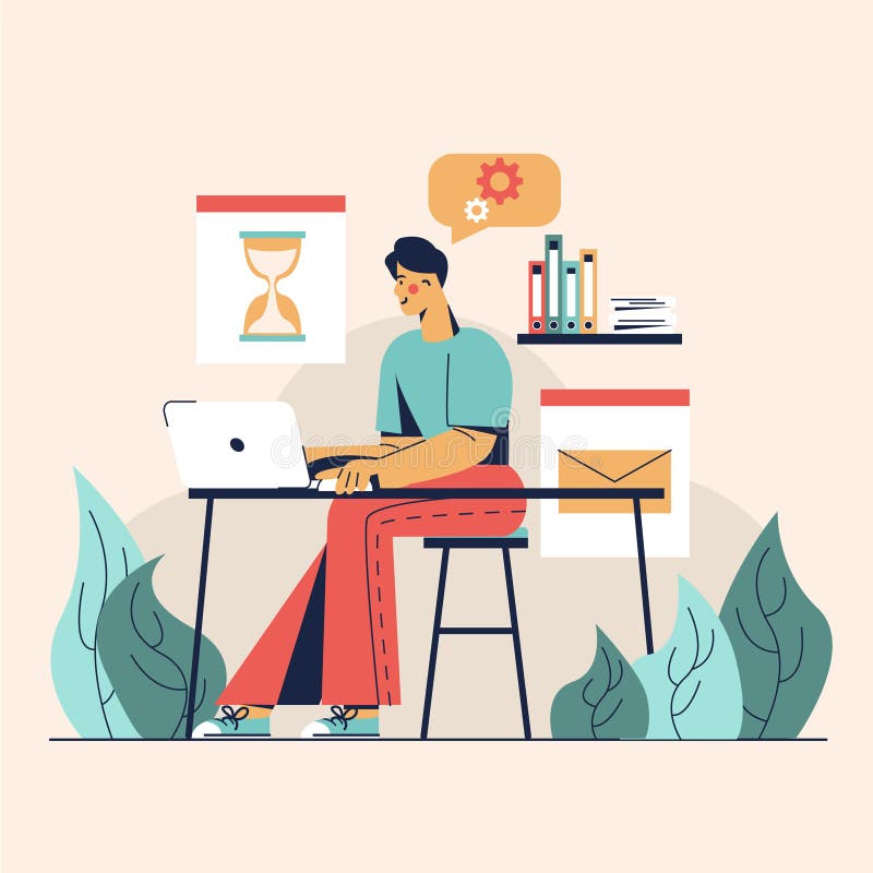 Smart Man Working on Laptop, Waiting for Technical Support on Website ...