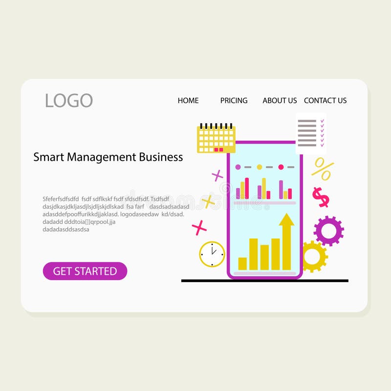 Smart Management Business with Chart and Graphic on Smartphone Stock ...