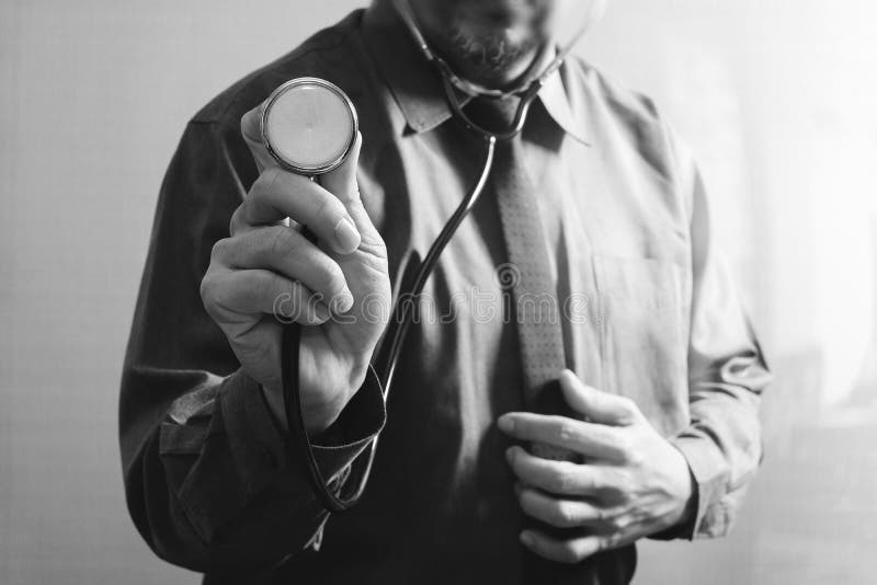 Smart Medical Doctor Holding Stethoscope Front View,filter Effect Stock ...