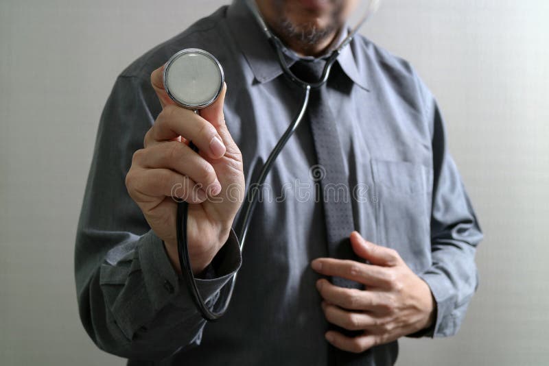 Smart Medical Doctor Holding Stethoscope Front View,filter Stock Image ...