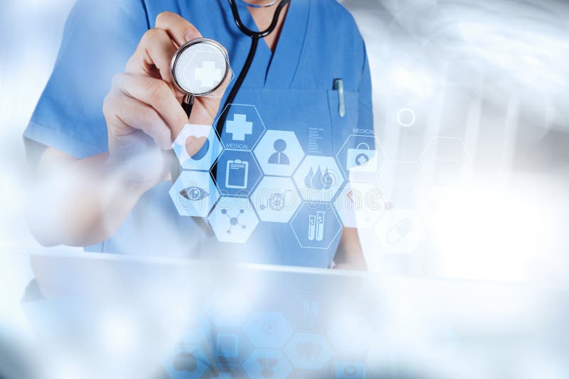 Smart Medical Doctor Working with Operating Room Stock Photo - Image of ...