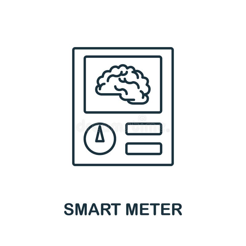 Smart Meter Vector Icon Isolated on White Background. Outline, Thin ...